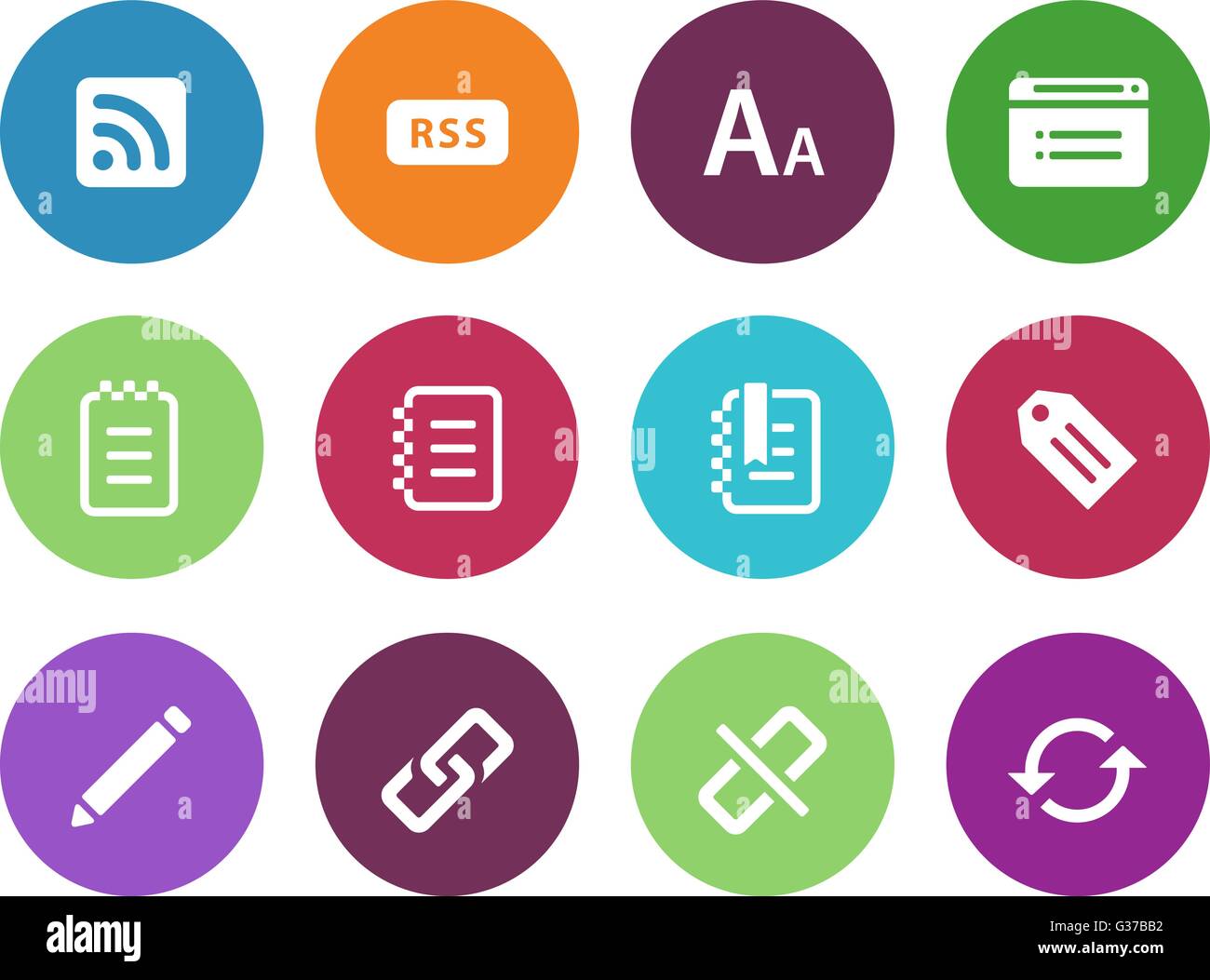Blogger circle icons on white background Stock Vector Image & Art - Alamy