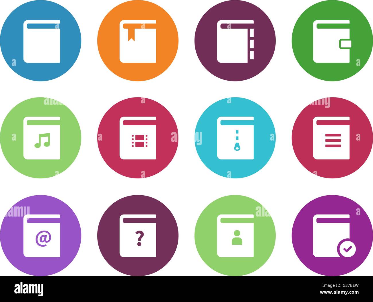 Book circle icons on white background Stock Vector Image & Art - Alamy