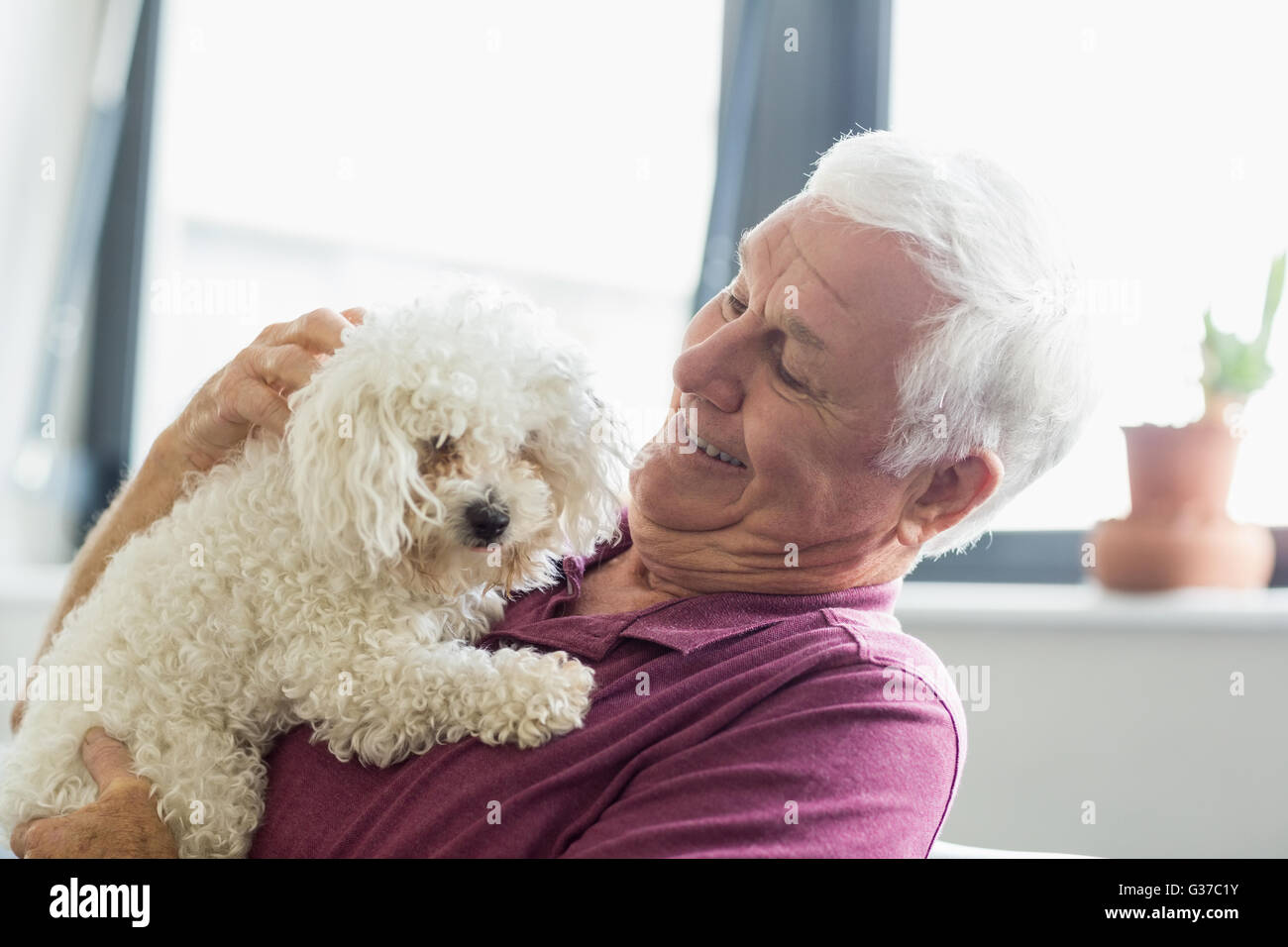 Man holding a dog hi-res stock photography and images - Alamy