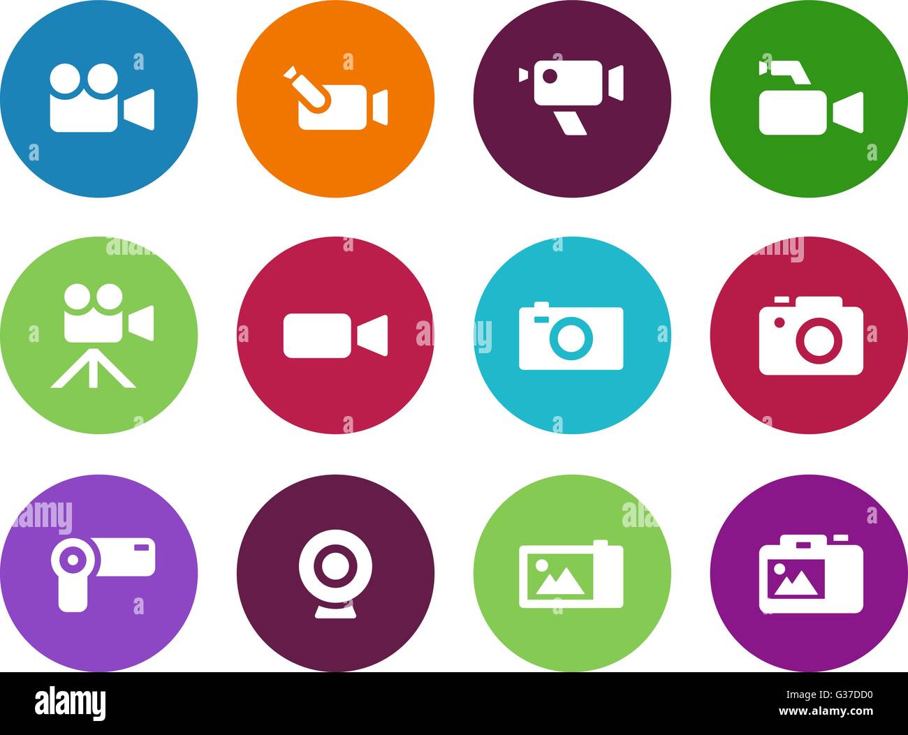 Camera circle icons on white background Stock Vector Image & Art - Alamy