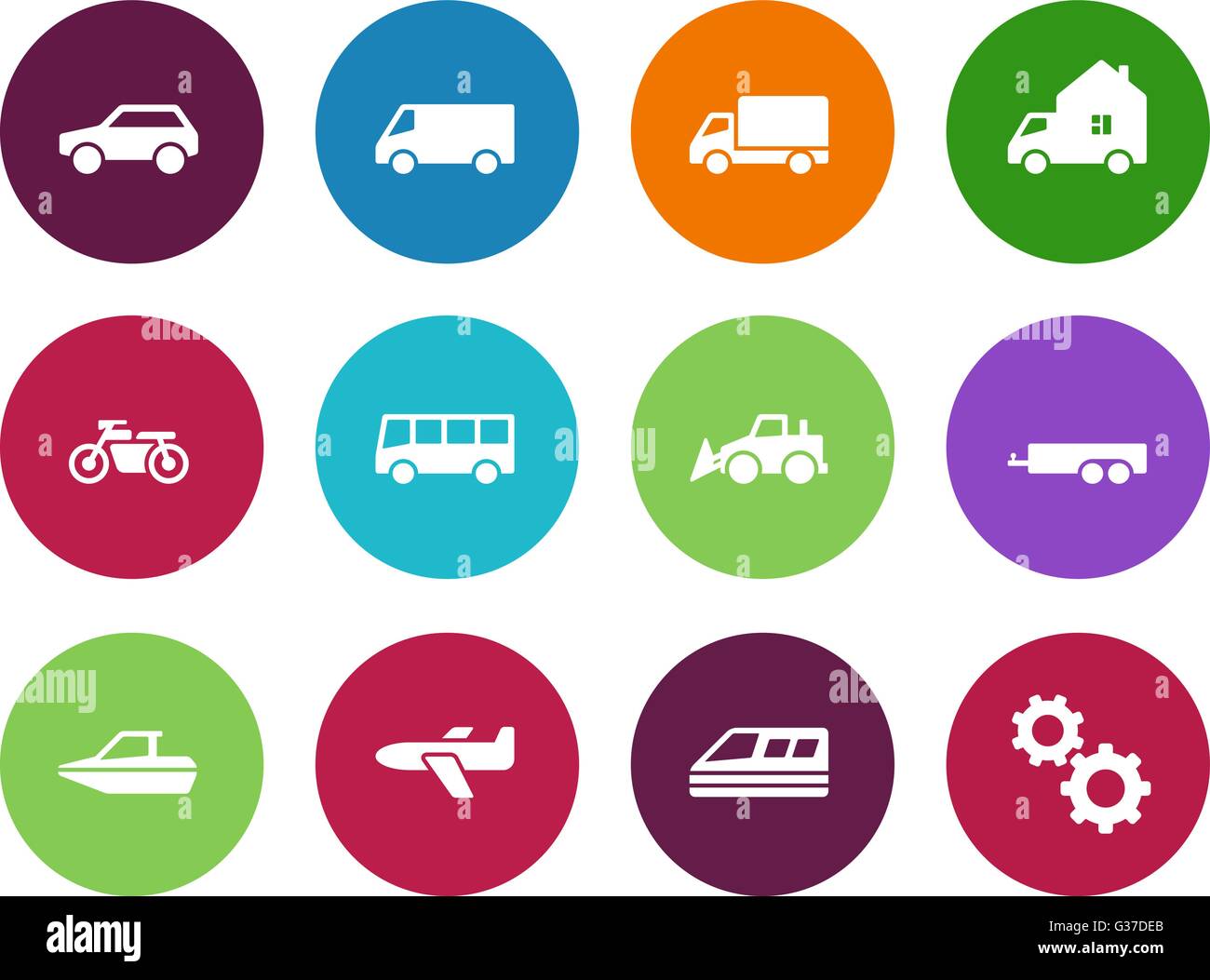 Transport circle icons on white background Stock Vector Image & Art - Alamy
