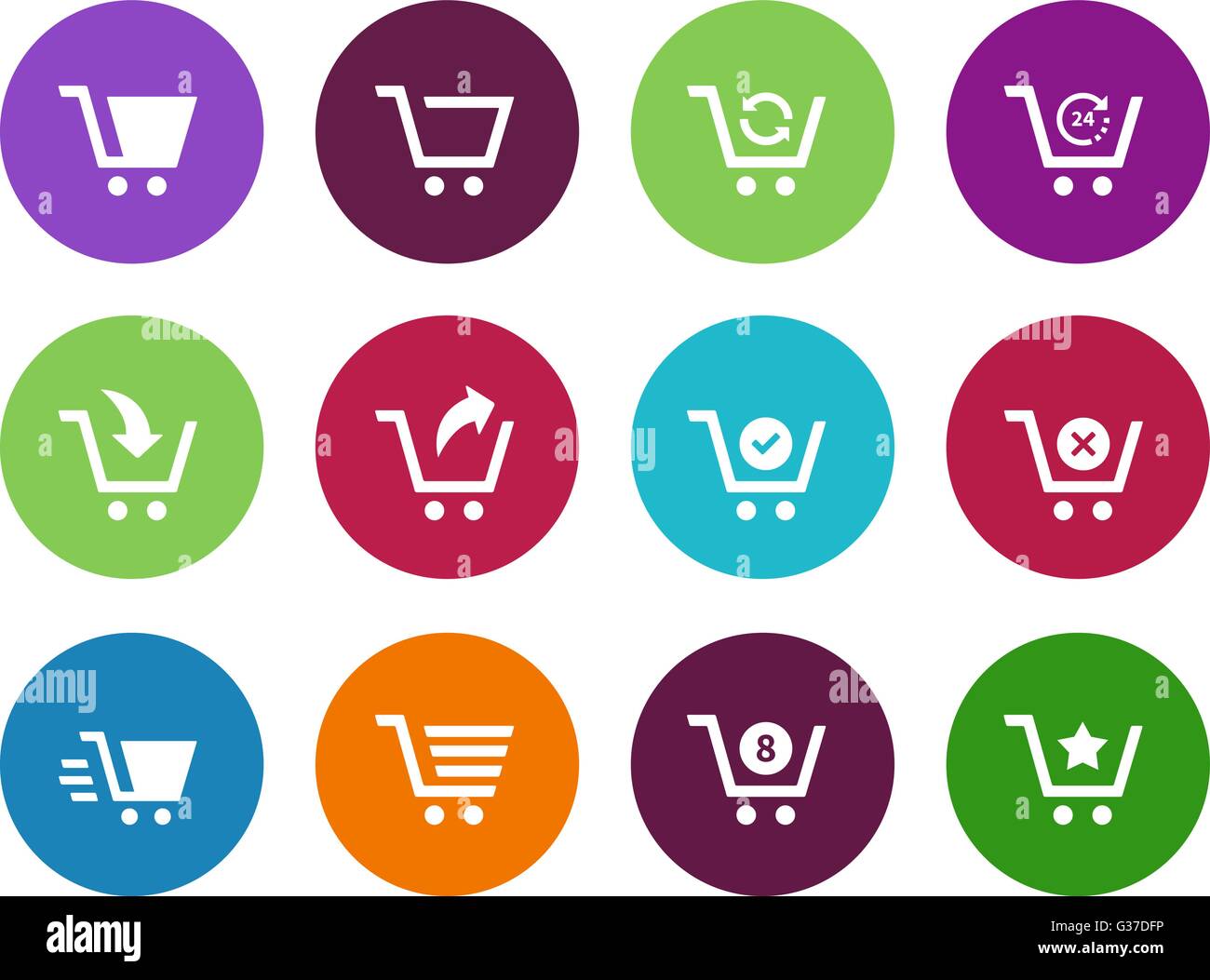 Shopping cart circle icons on white background Stock Vector Image & Art ...