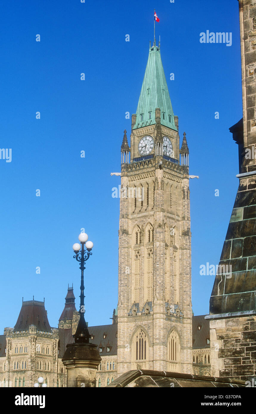 Peace Tower Clock Tower, Canadian Parliament Buildings, Ottawa, Ontario ...