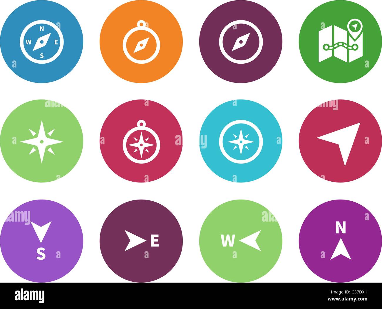 Compass circle icons on white background Stock Vector Image & Art - Alamy
