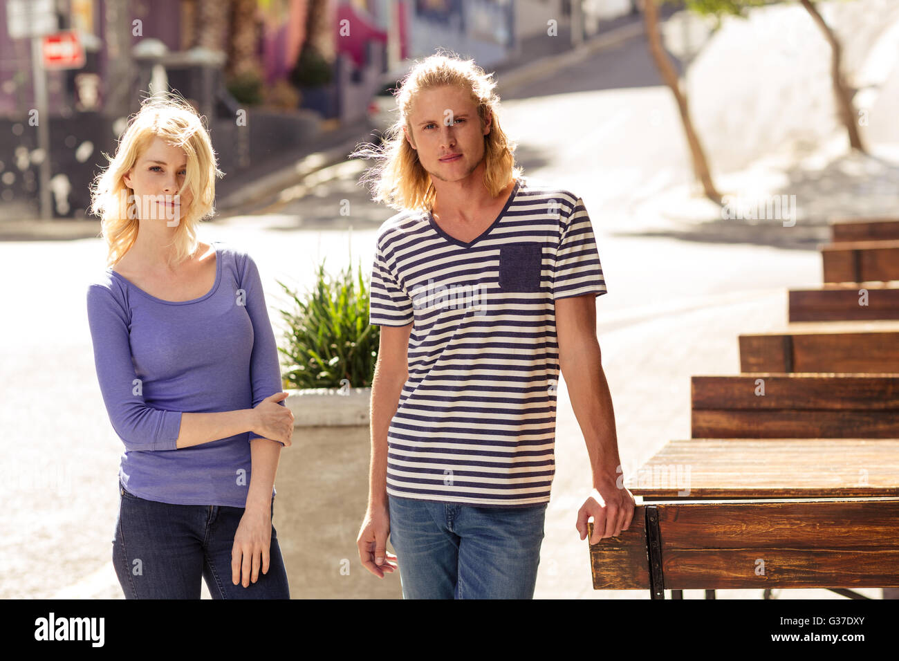 Portrait of two customers Stock Photo - Alamy