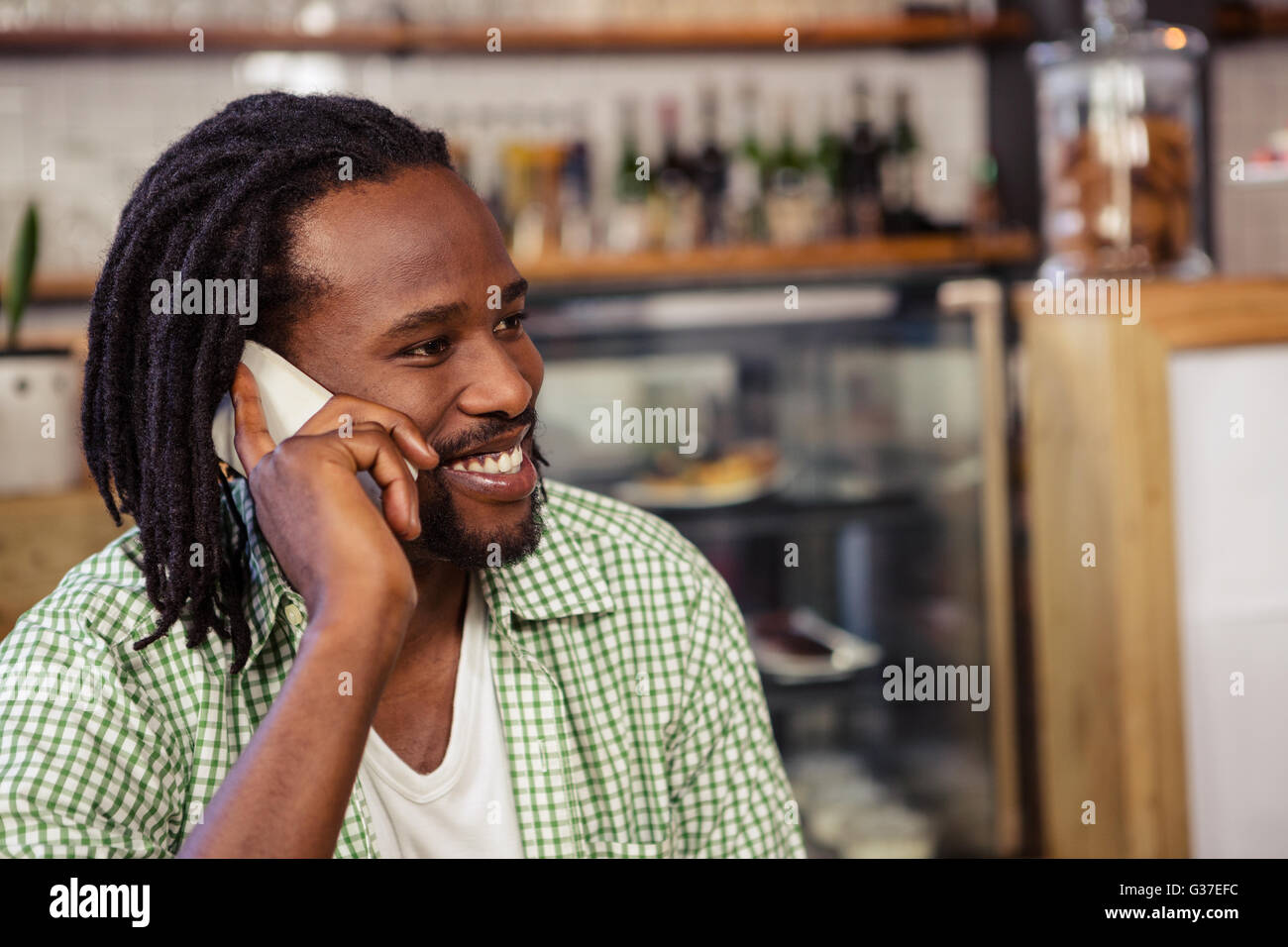 Man making a phone call Stock Photo - Alamy