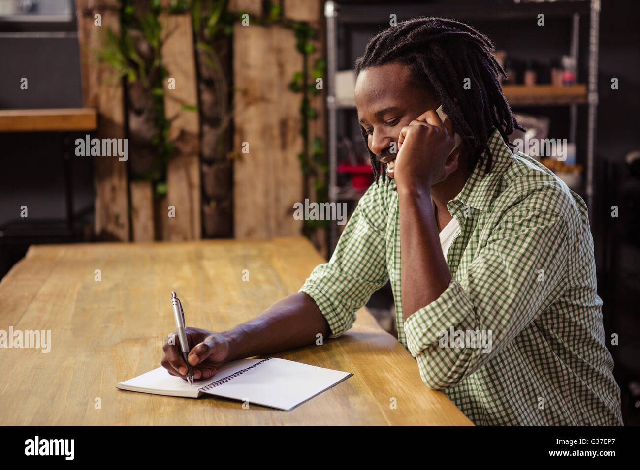 Man making a phone call Stock Photo - Alamy