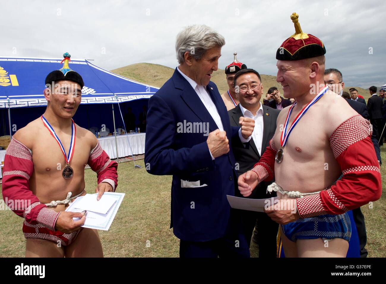 Mongolian wrestler traditional costume hi-res stock photography and ...