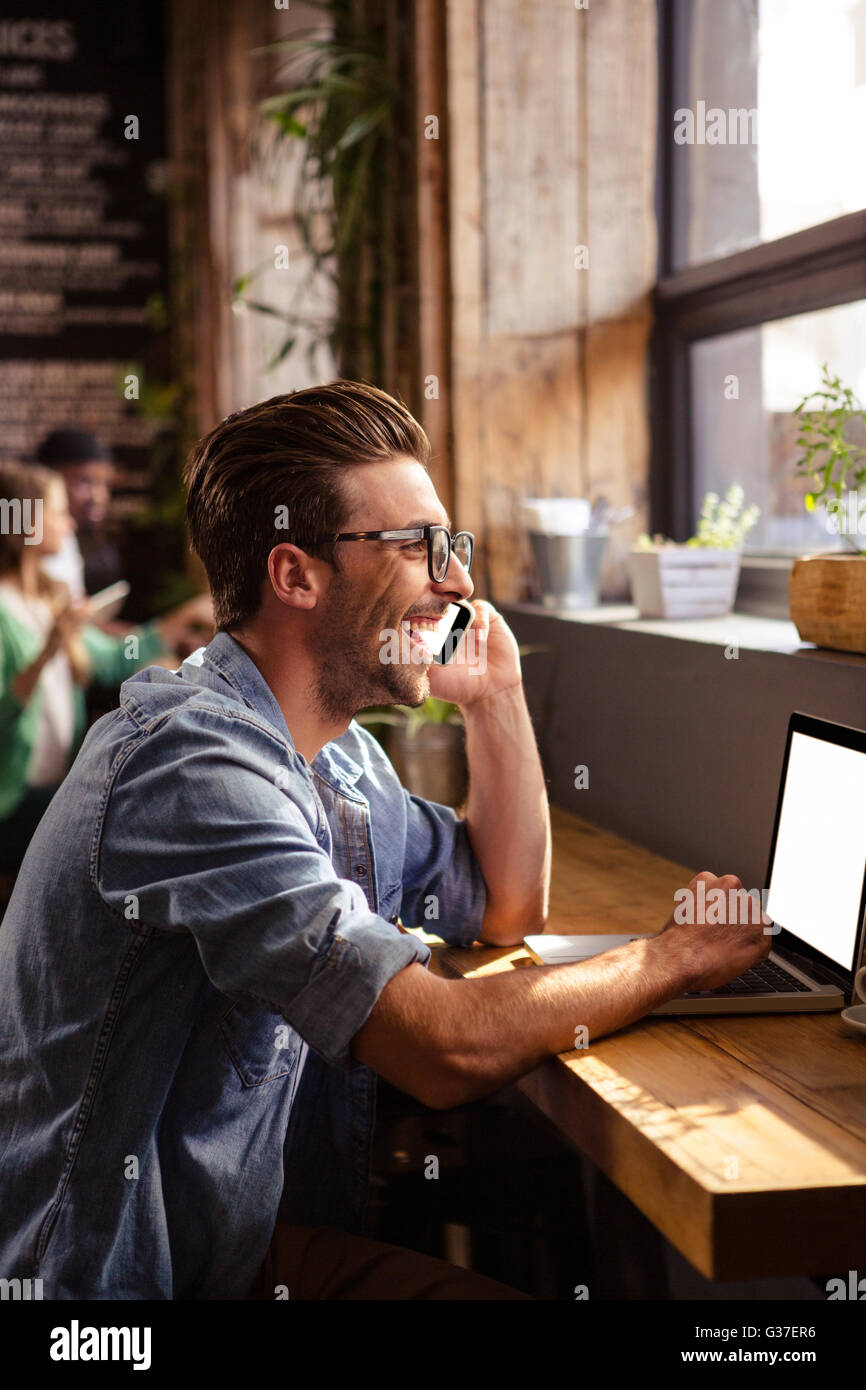 Man making a phone call Stock Photo - Alamy
