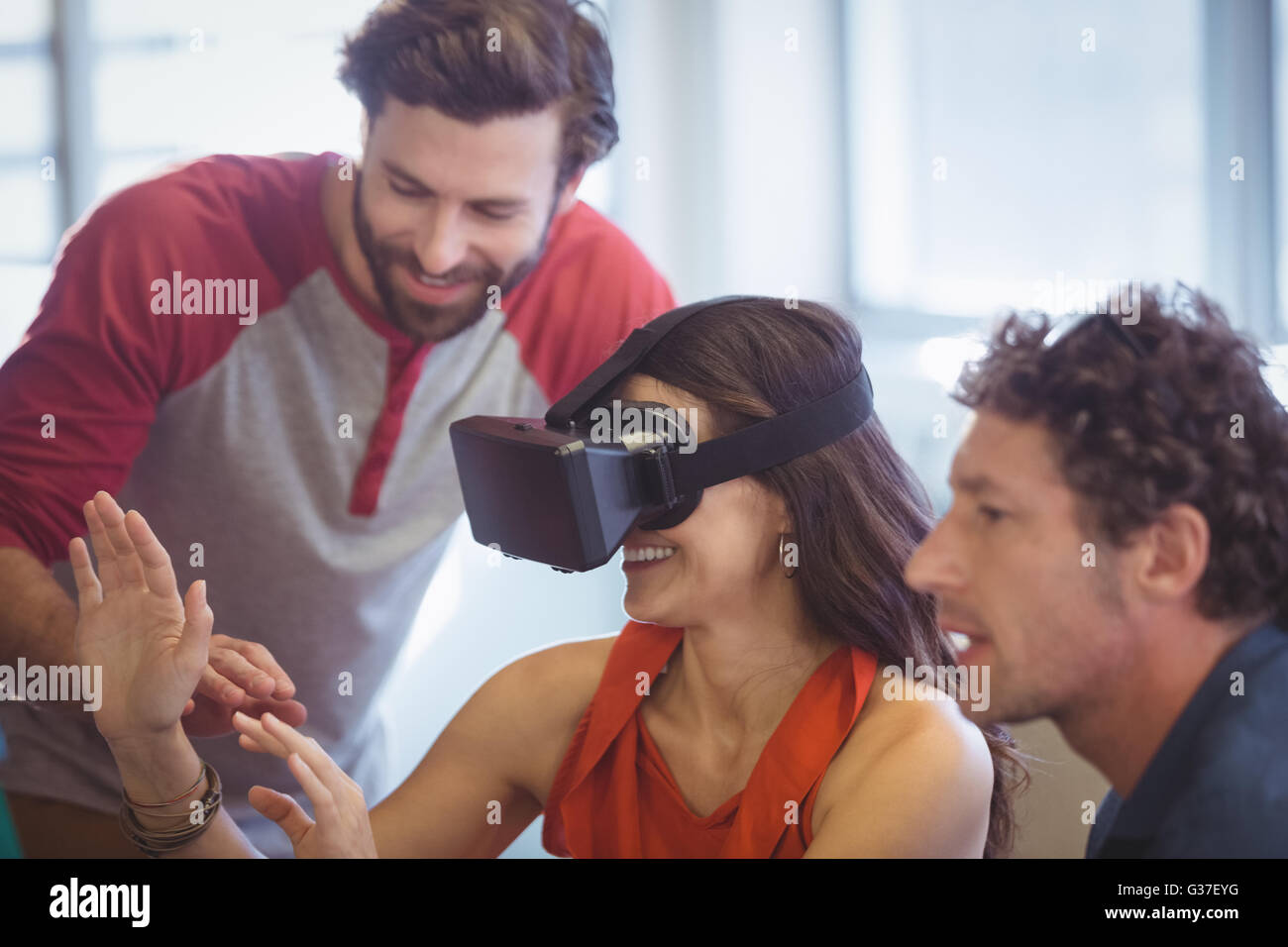 Business people speaking together Stock Photo - Alamy