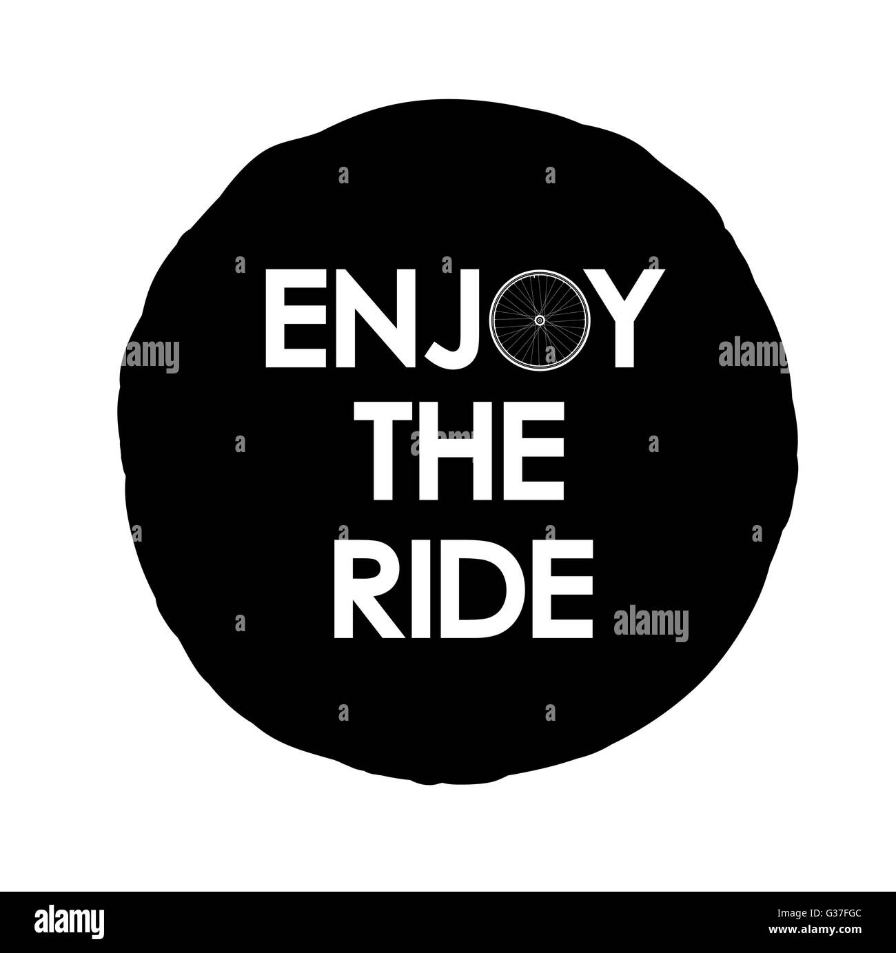 Vector Illustration With Enjoy The Ride Text Logo For Card T Shirt