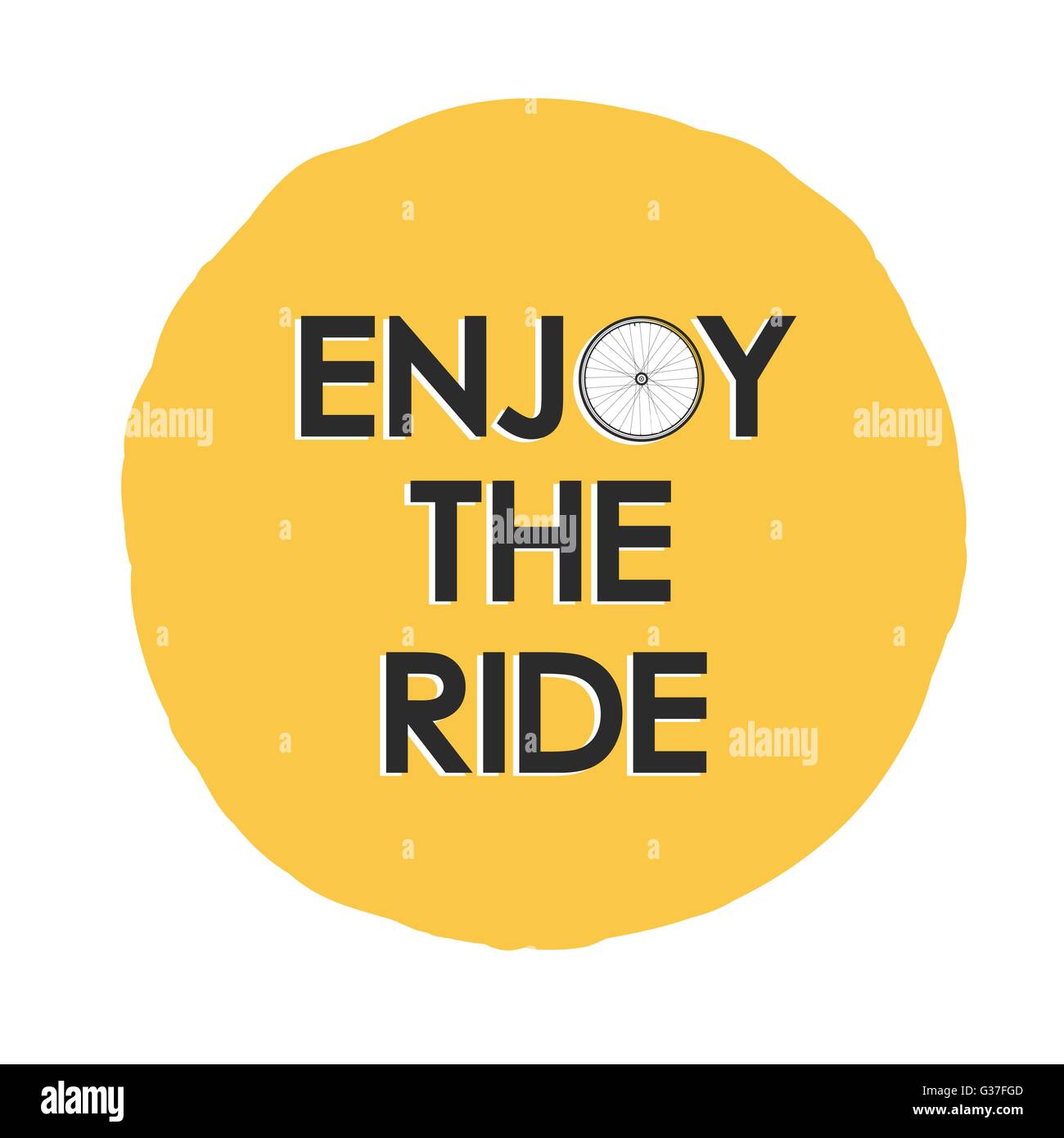 Vector illustration with Enjoy the ride text, logo for card, t-shirt ...