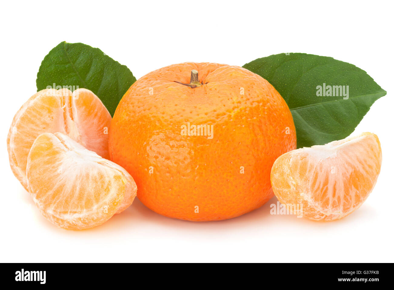 Open tangerine fruit isolated on white background Stock Photo - Alamy