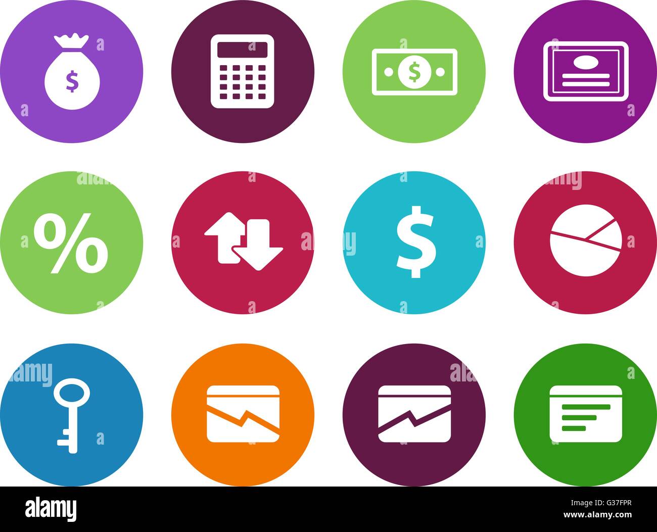 Economy circle icons on white background Stock Vector Image & Art - Alamy