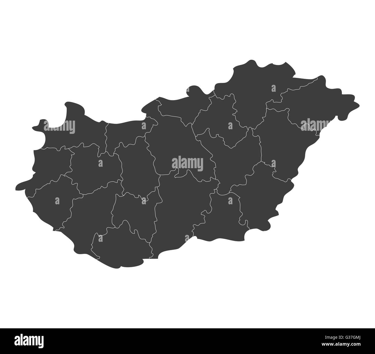 map of hungary with regions Stock Photo - Alamy