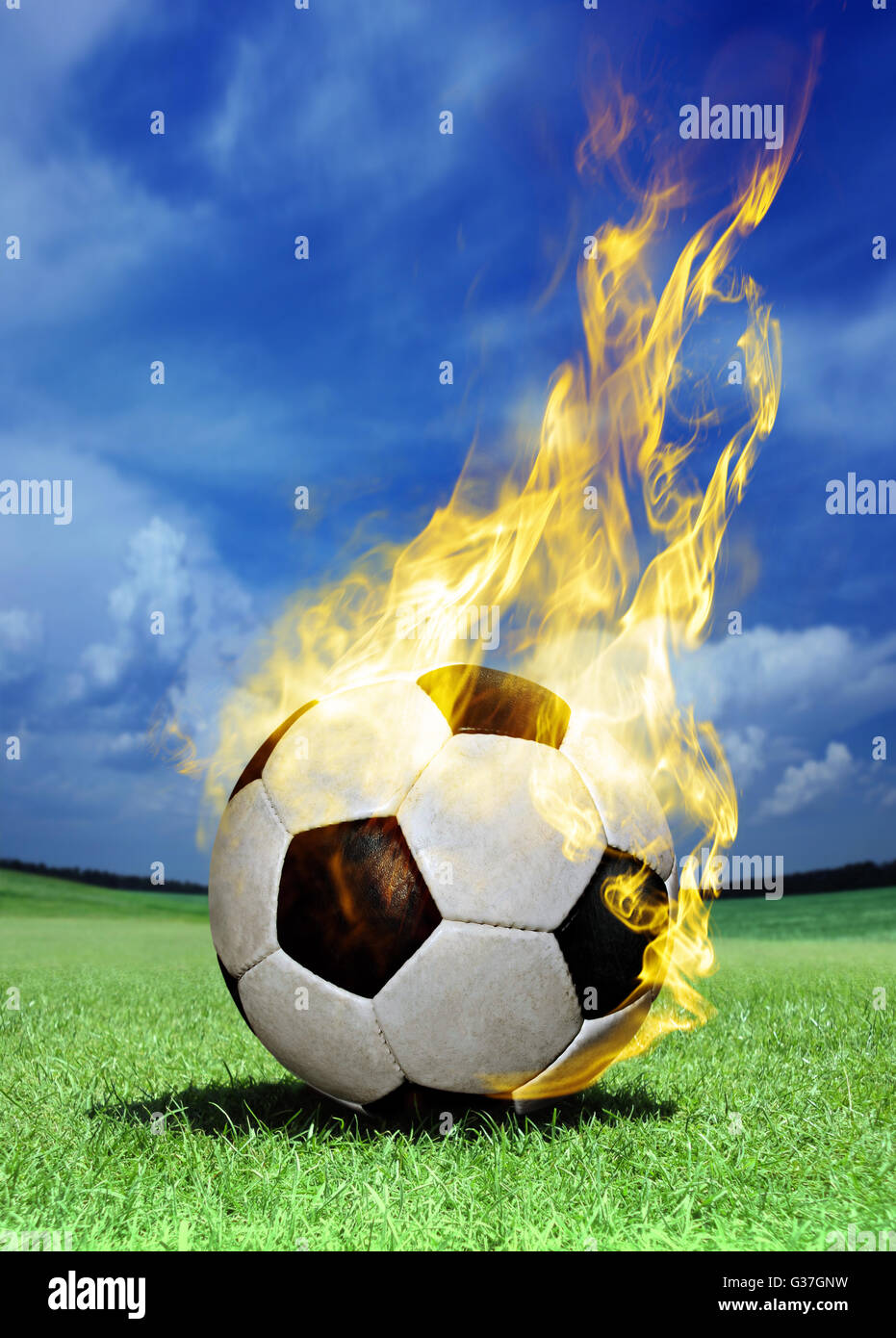 Football Ball On Fire