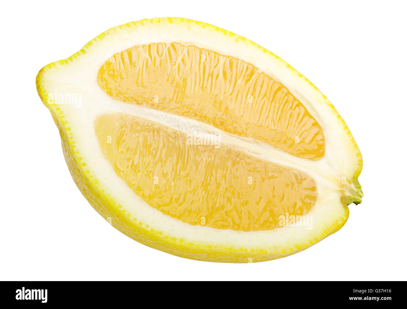 Lemon citrus fruit slice isolated on white background Stock Photo - Alamy