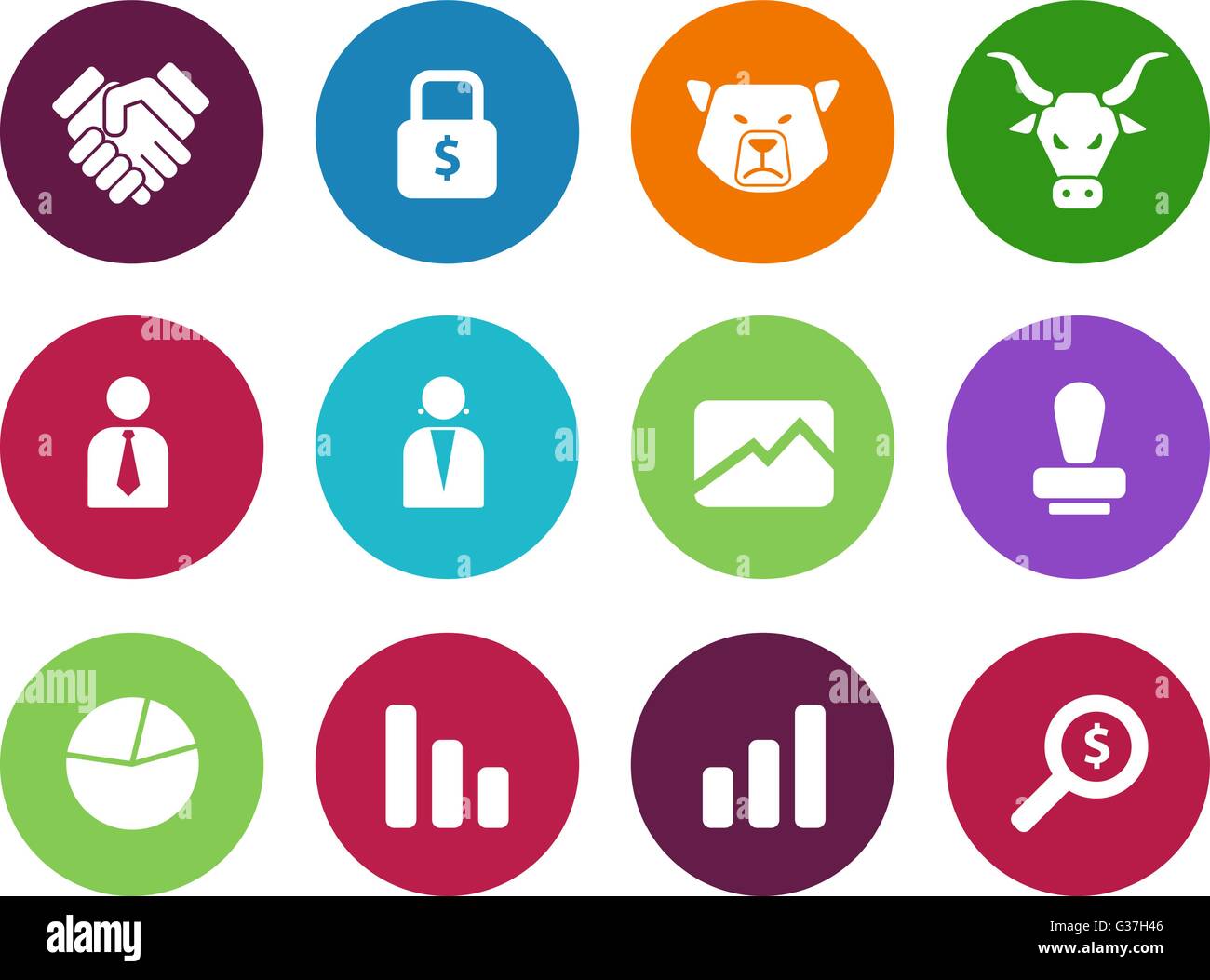 Finance circle icons on white background Stock Vector Image & Art - Alamy