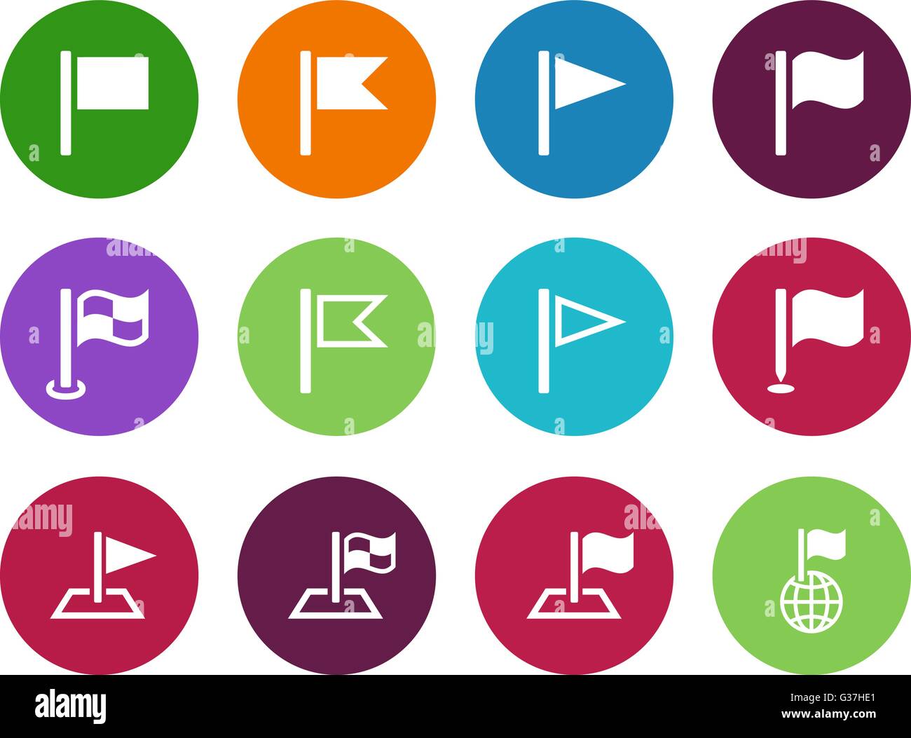 Flag circle icons on white background Stock Vector Image & Art - Alamy