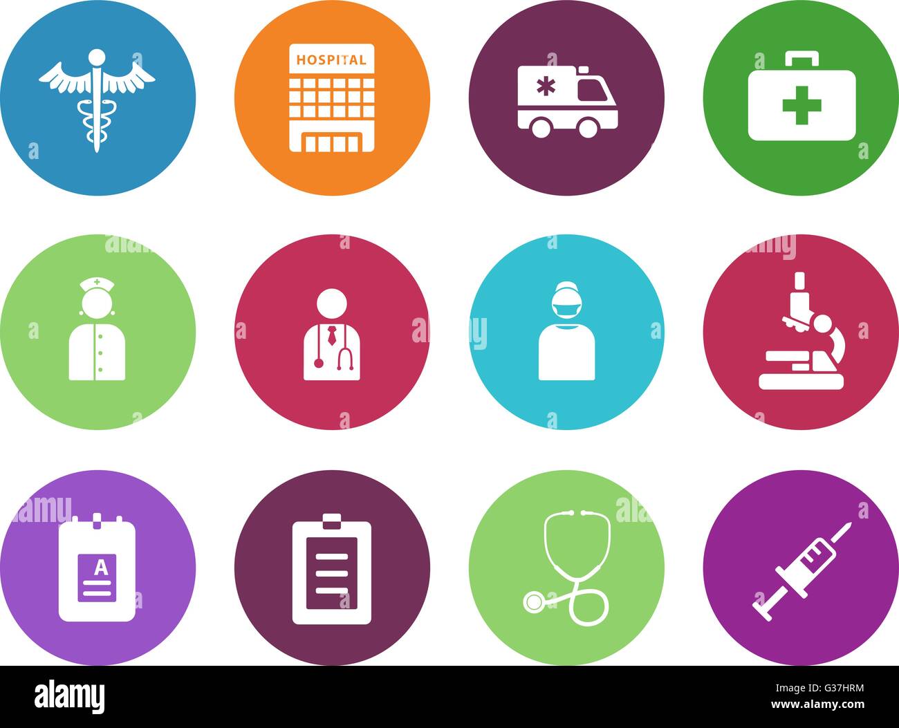Hospital circle icons on white background Stock Vector Image & Art - Alamy