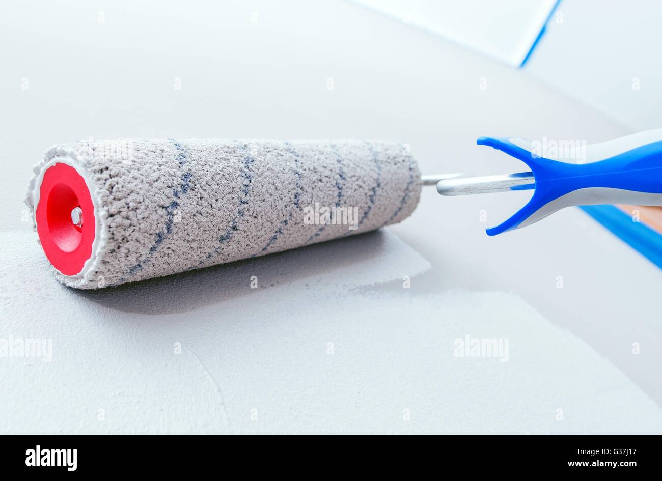 Roller Painter Wall Painting. Roller Closeup Photo Stock Photo - Alamy