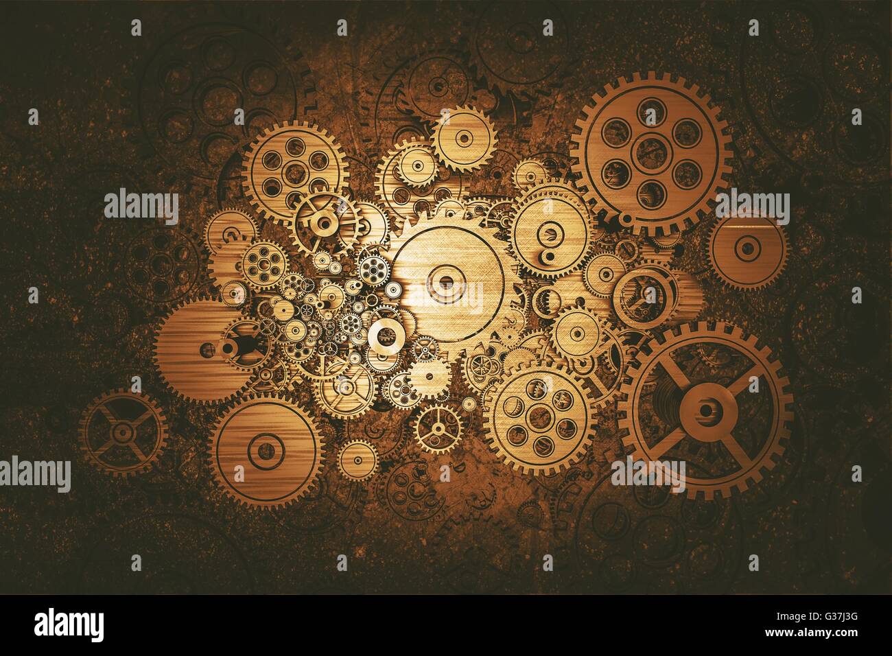 Vintage Mechanics Abstract Background Illustration. 3D Render Stock ...