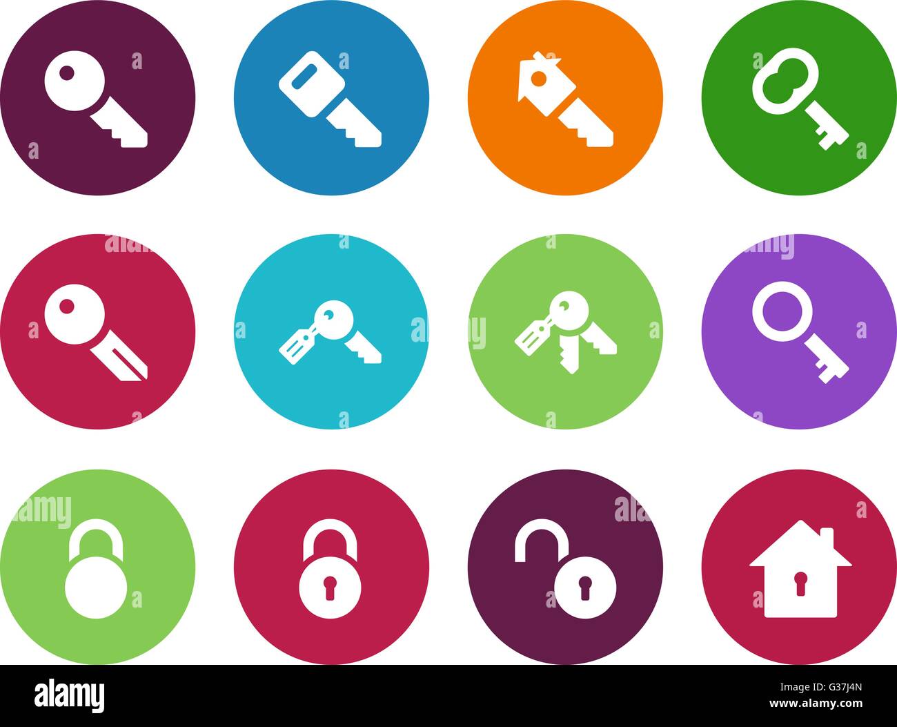 Key circle icons on white background Stock Vector Image & Art - Alamy
