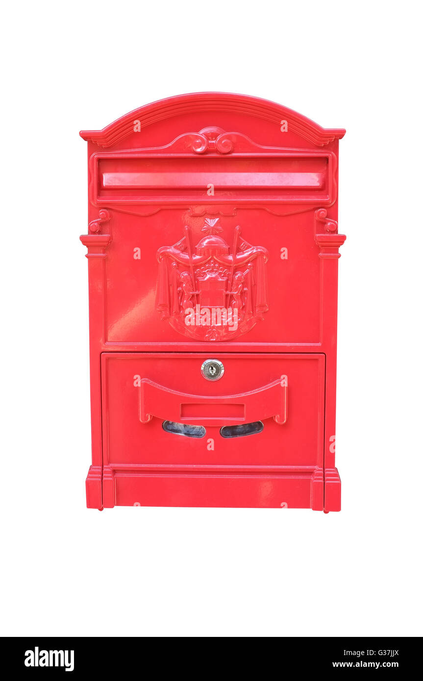 Red mailbox ,Retro Stock Photo - Alamy