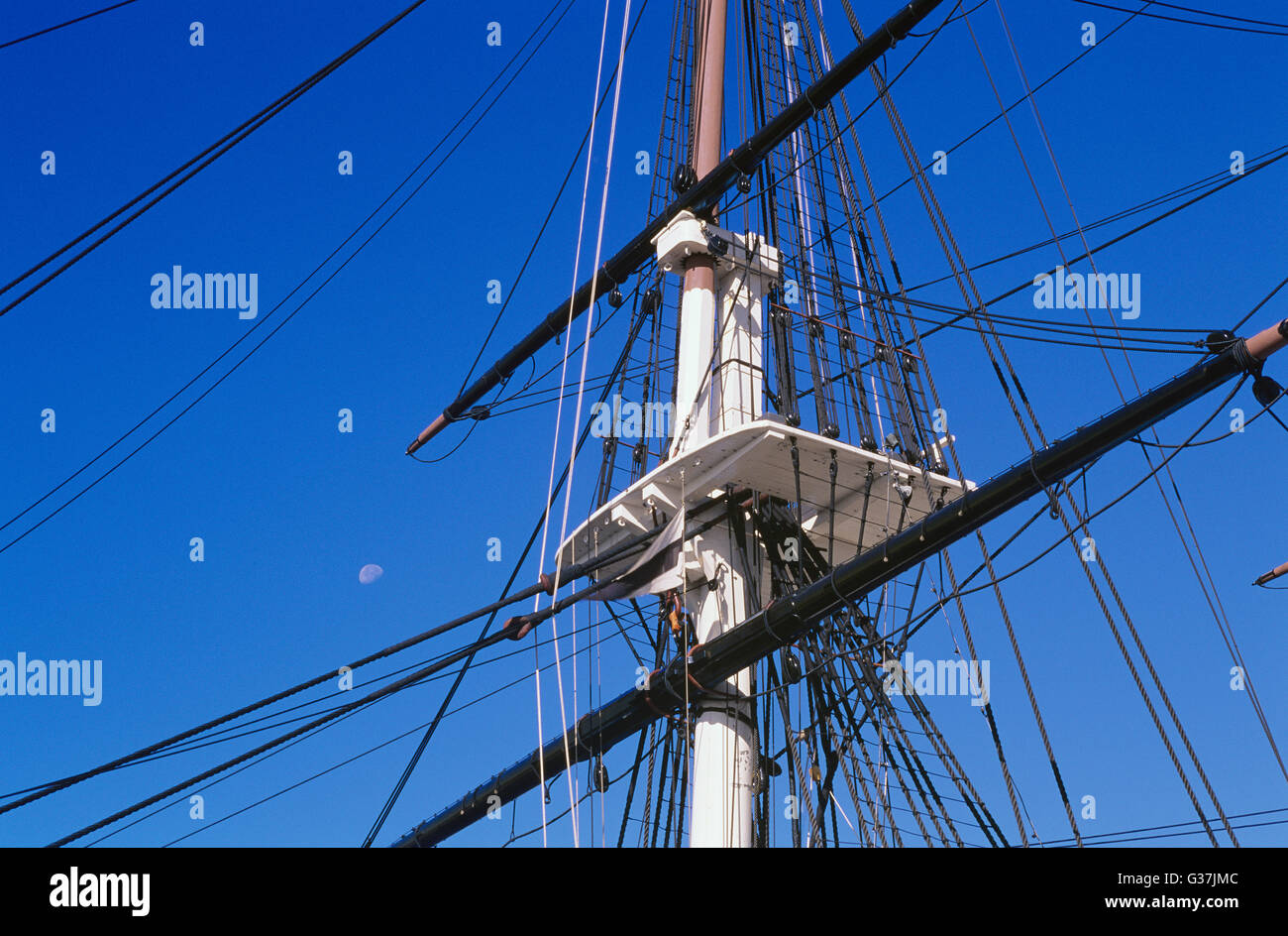 Rigging of the USS Constitution Historic Ship, Boston, Massachusetts, U ...