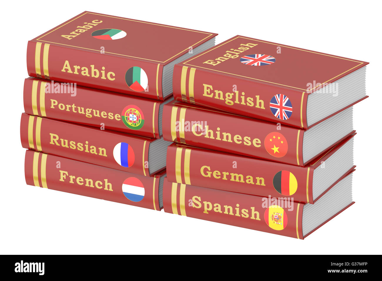 Stacks of dictionaries, 3D rendering Stock Photo - Alamy