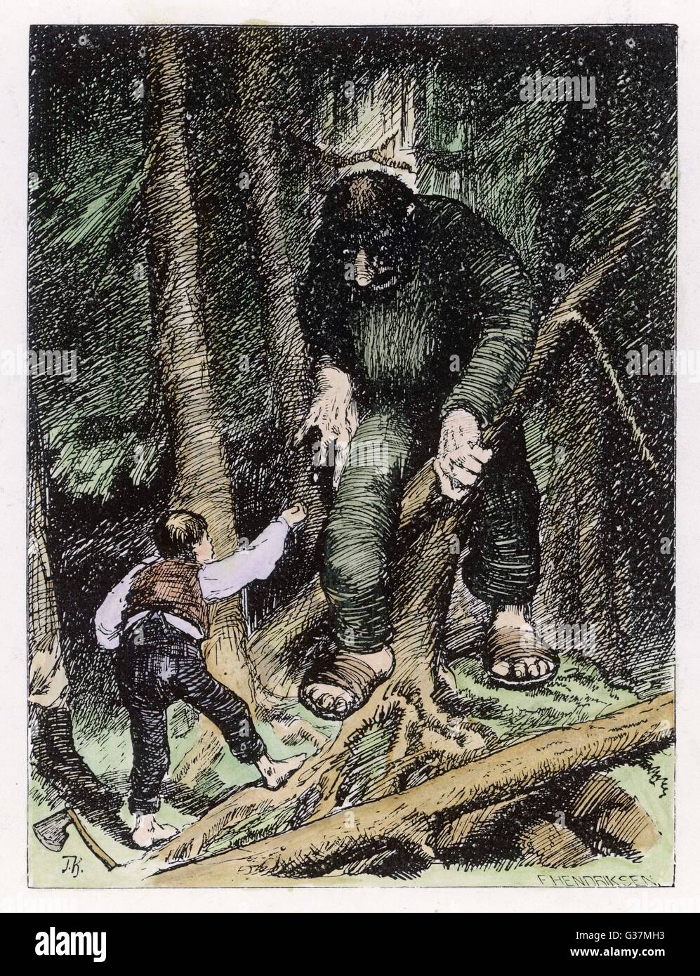 Askeladen gets the better of a foolish troll Stock Photo - Alamy