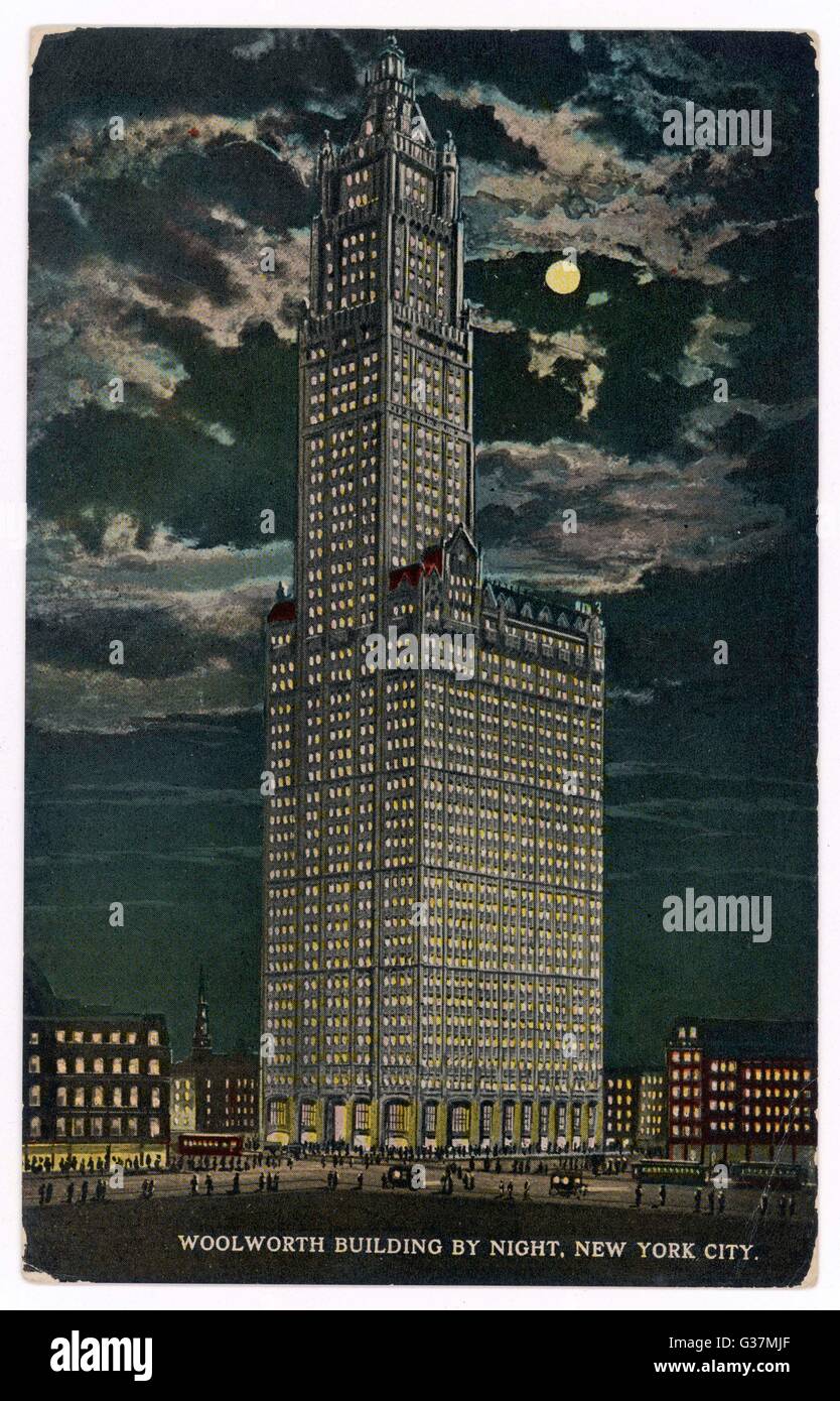 Woolworth building at night hi-res stock photography and images - Alamy