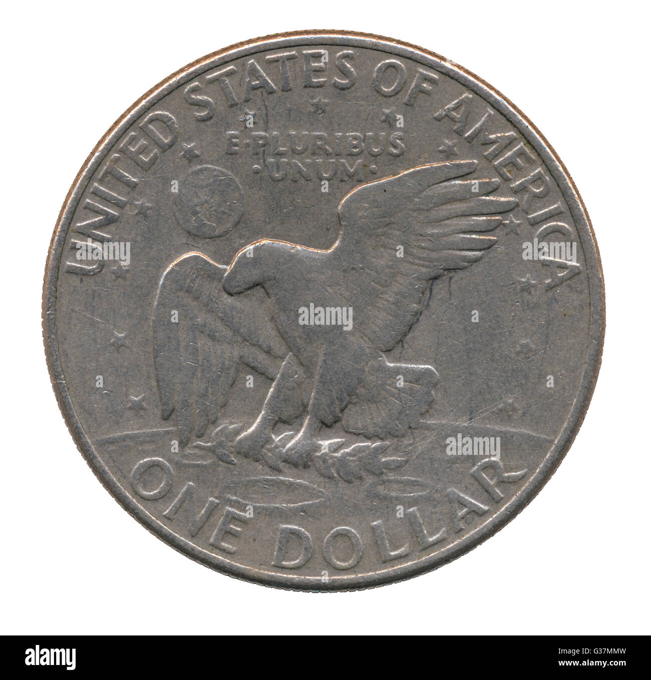 a One Dollar coin isolated over a white background Stock Photo - Alamy