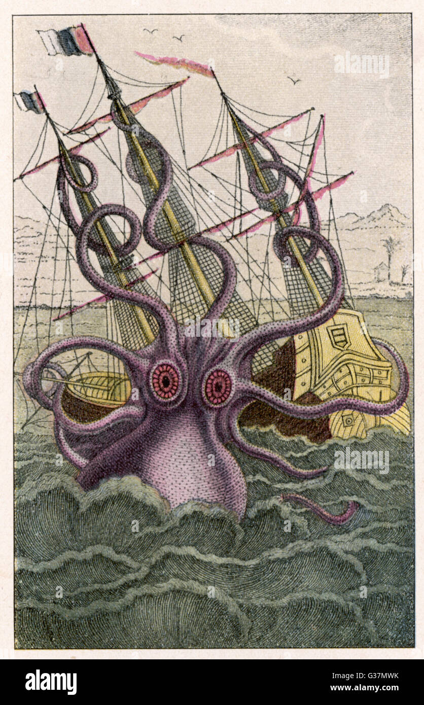 Kraken attacking ship hi-res stock photography and images - Alamy