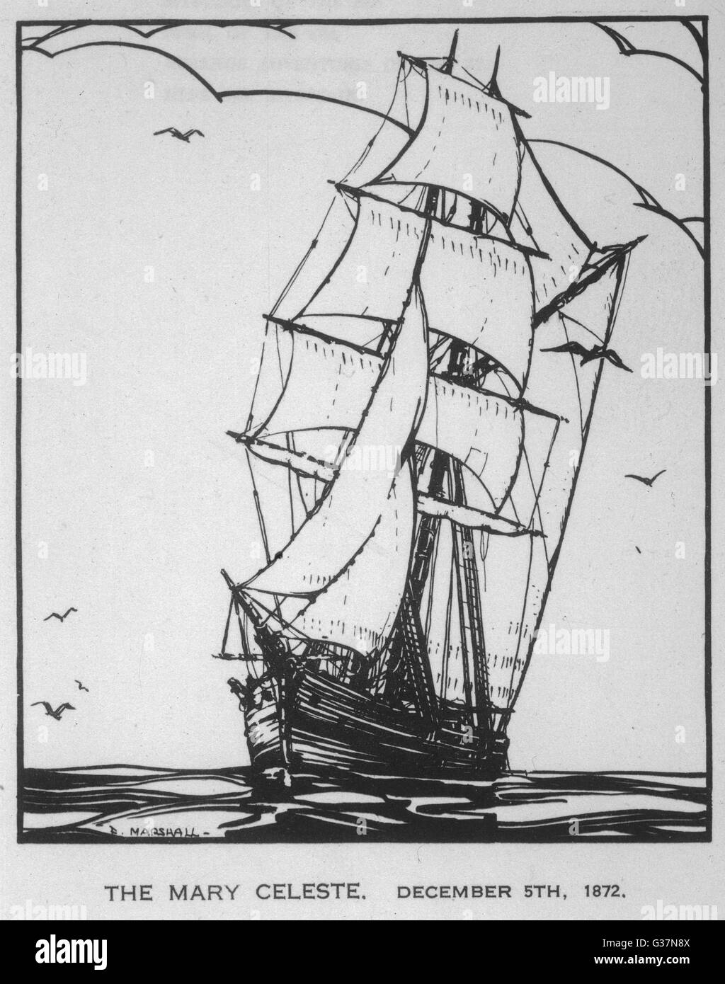 The mary celeste 1872 Black and White Stock Photos & Images - Alamy