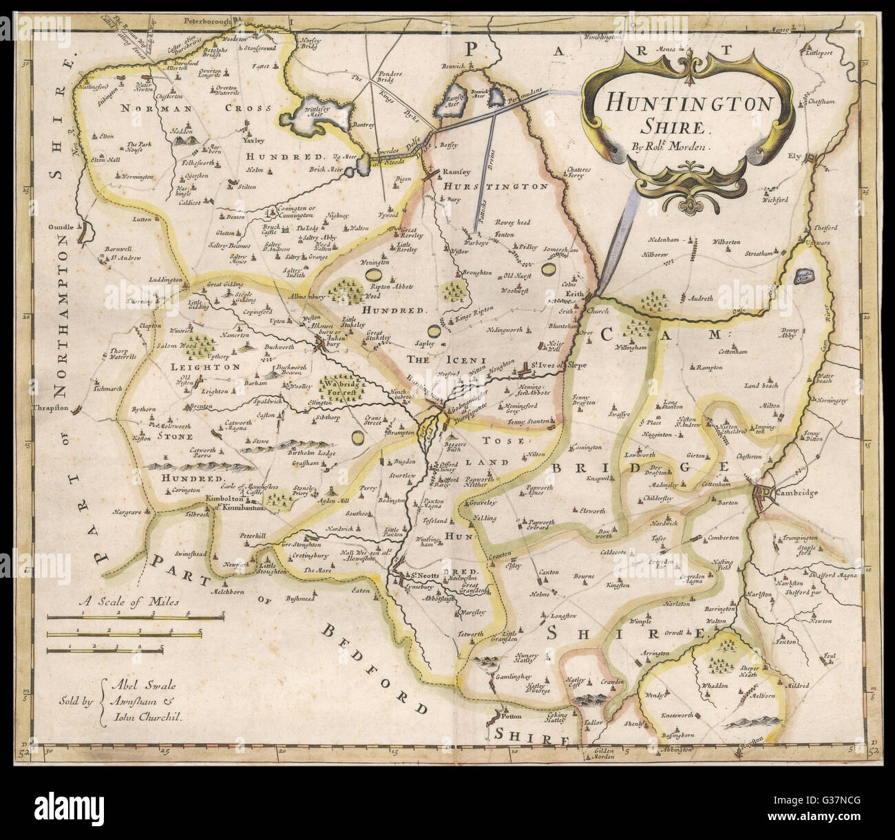 Map of huntingdonshire date hi-res stock photography and images - Alamy