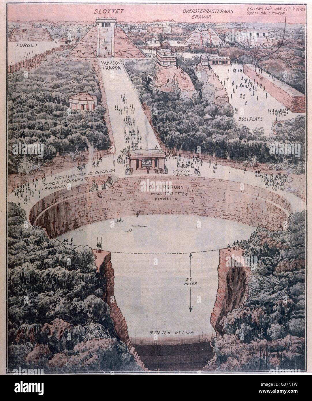 Reconstruction of a Mayan Temple Stock Photo - Alamy