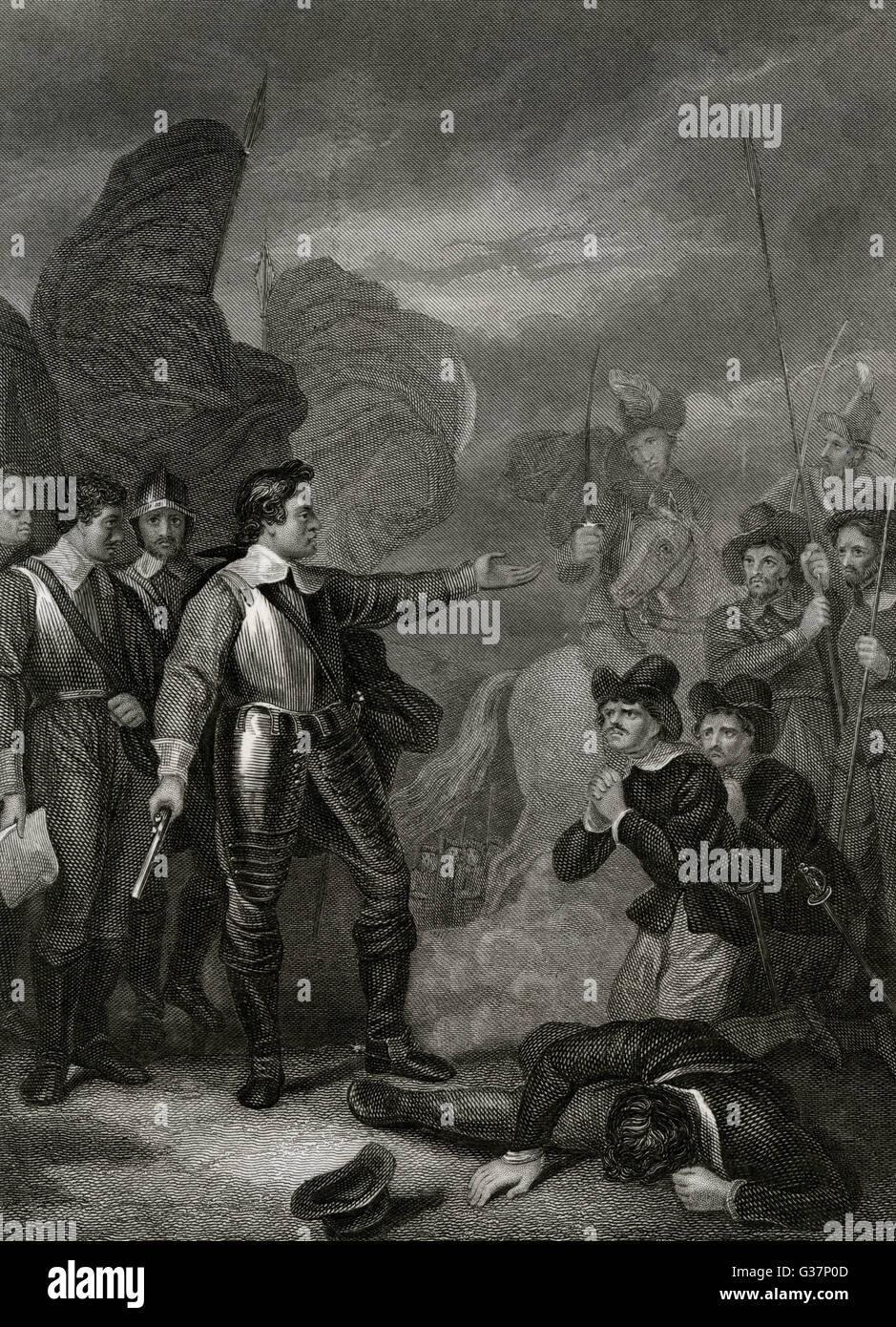 Cromwell Suppresses Mutiny in the Army Stock Photo - Alamy
