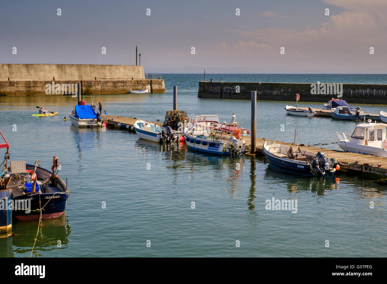 The harbour at the tiny fishing village of Balintore in Easter Ross ...