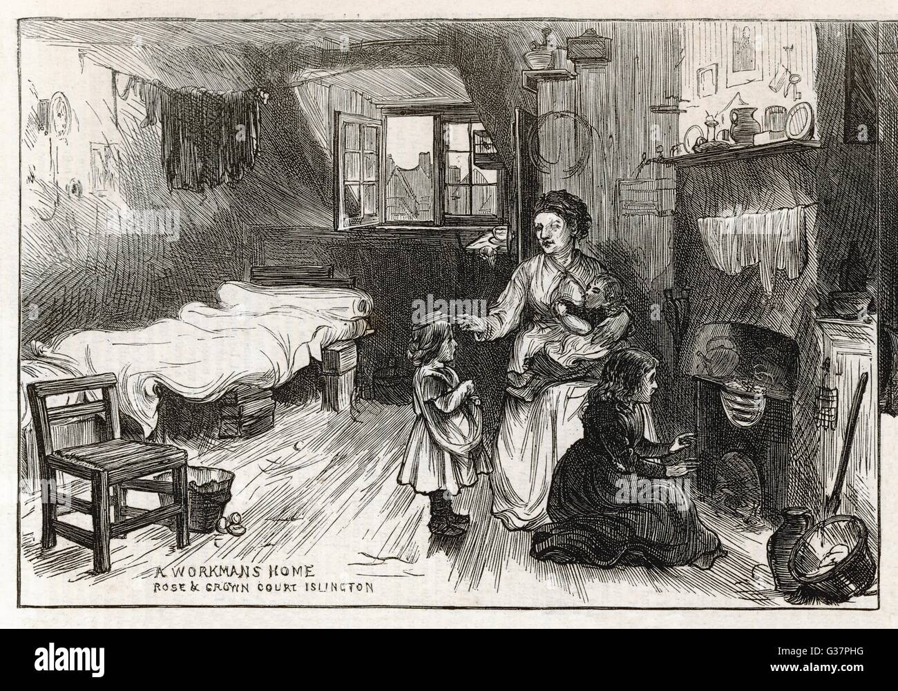 A workman's home : Rose & Crown Court, Islington, London Date: 1875 ...