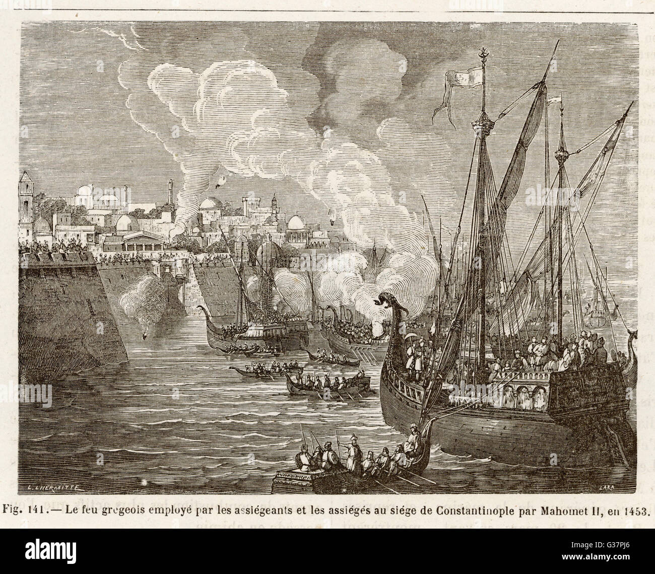 Siege of constantinople by turks under hi-res stock photography and ...