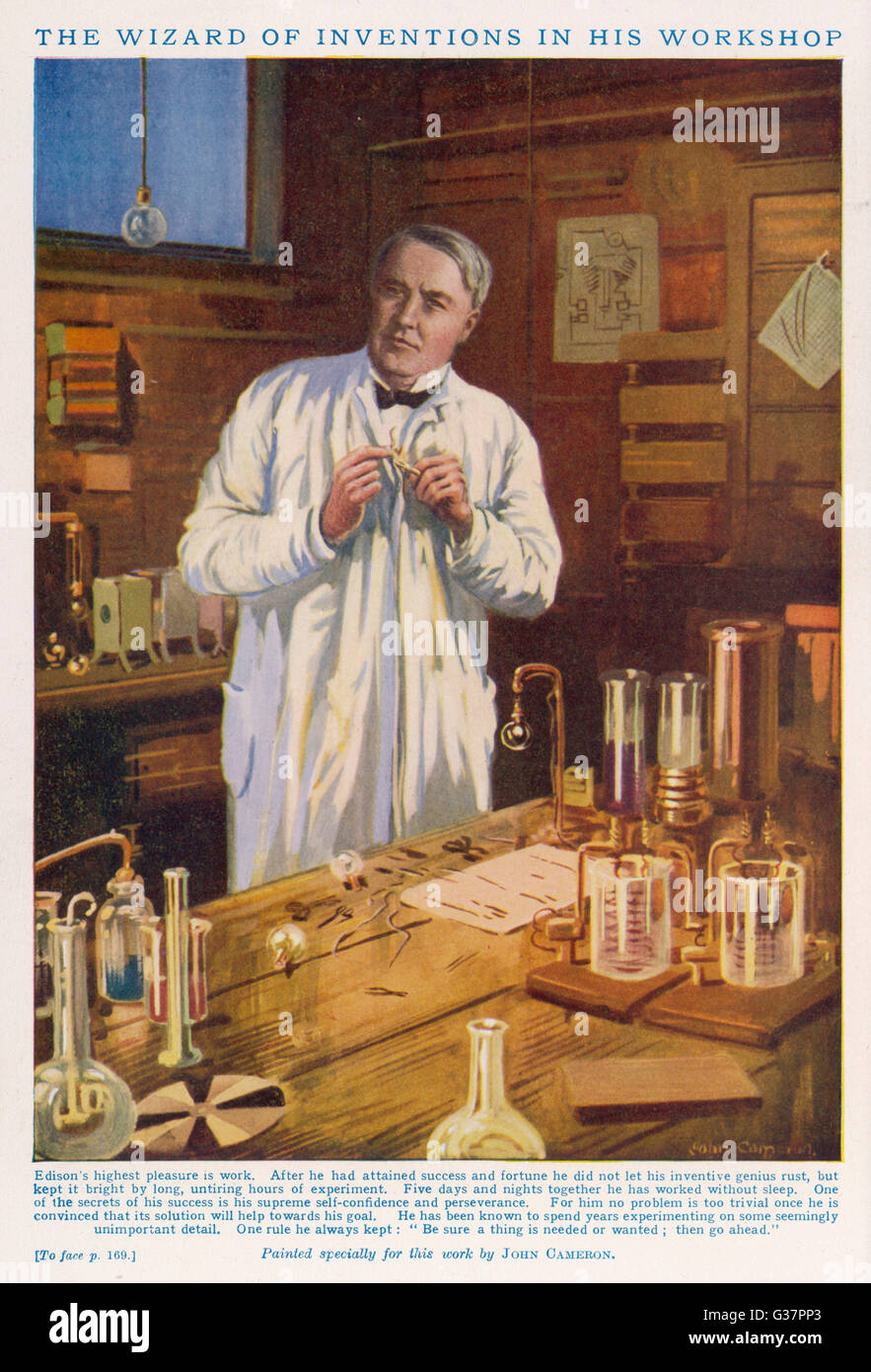 Thomas Edison in workshop Stock Photo - Alamy