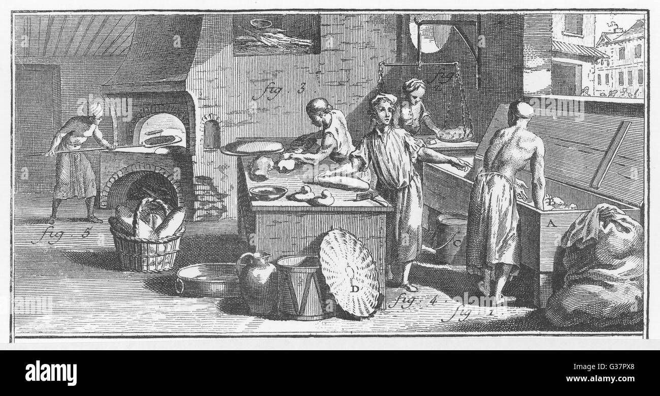 An 18th century French bakery Date: circa 1760 Stock Photo - Alamy