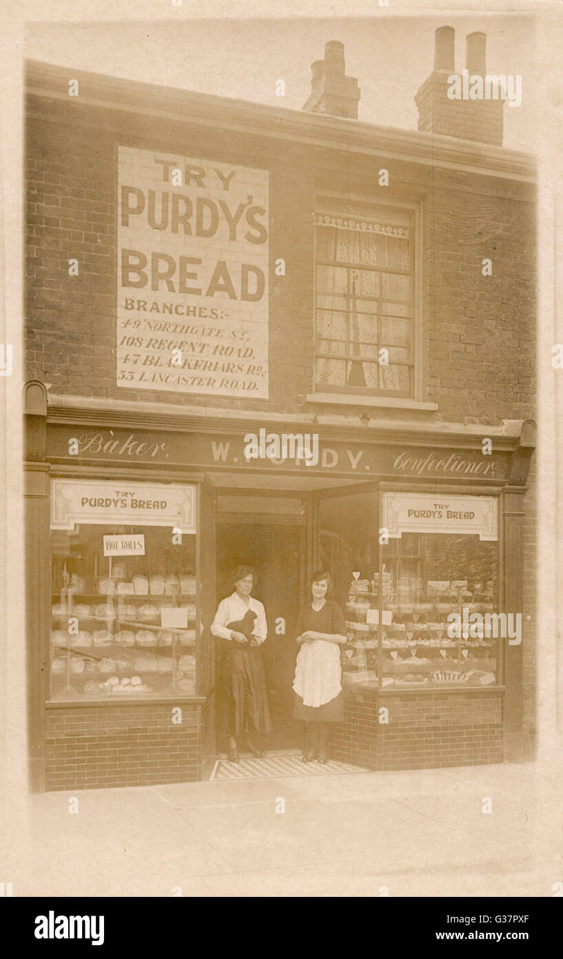 Purdy's baker's shop in an English town - one of five branches Date: circa 1900 Stock Photo - Alamy