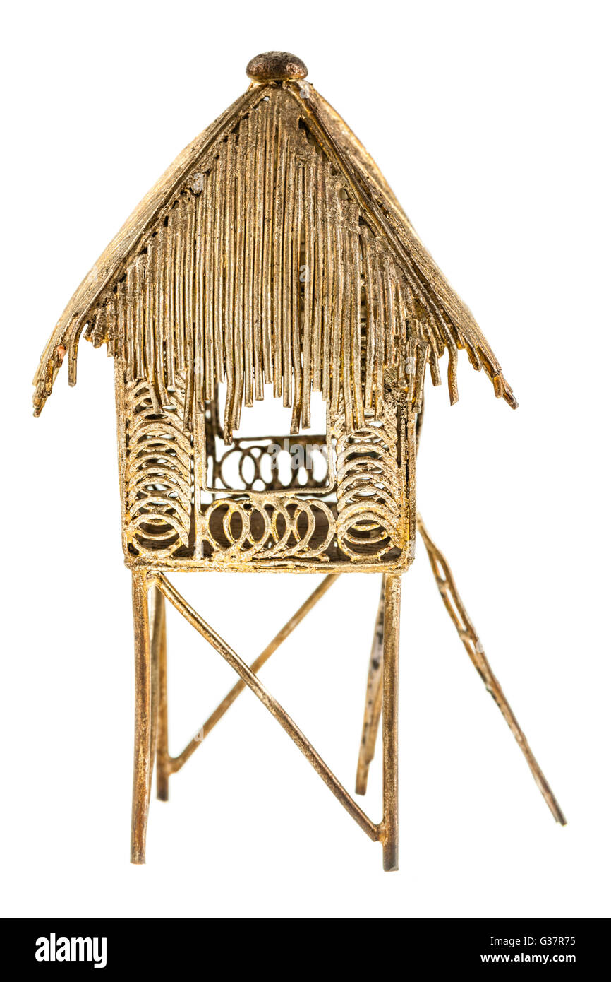 a model of a tropical hut isolated over a white background Stock Photo ...