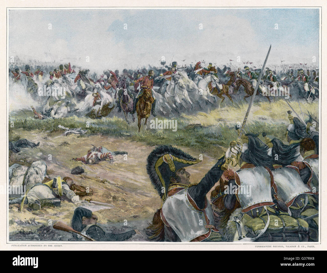 Battle of Waterloo - Opposing cavalry Stock Photo - Alamy