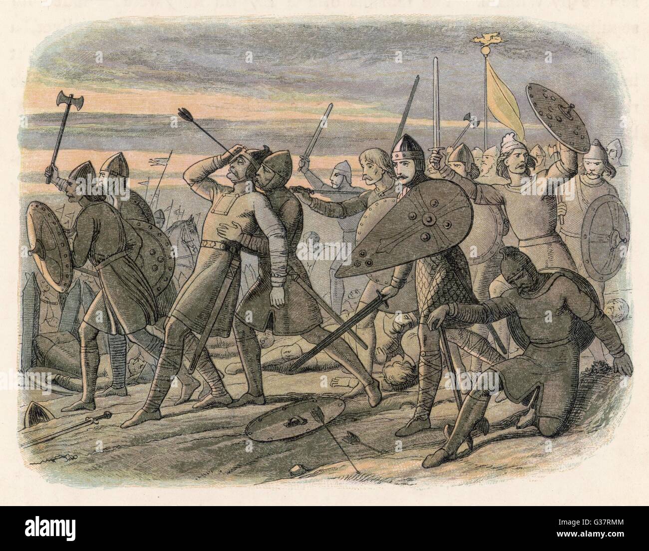 Hastings - Arrow Pierces King Harold's Eye Stock Photo - Alamy