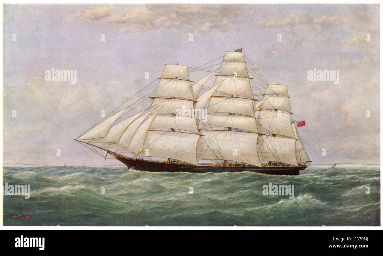 Spindrift, British sailing clipper for the China tea trade, which in ...