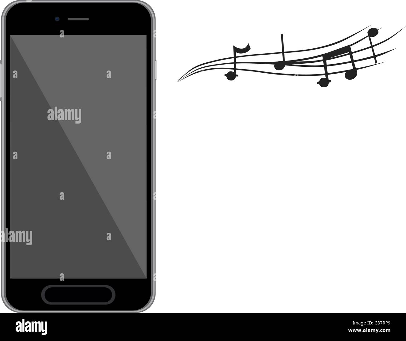 Mobile phone music, isolated vector Stock Vector Image & Art - Alamy