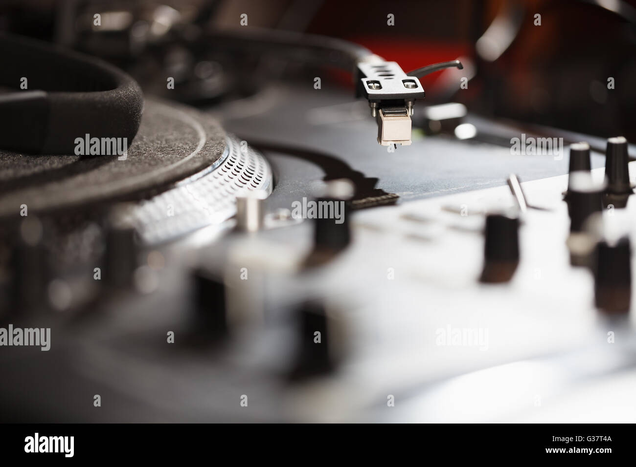 Turntable vinyl record player, analog sound technology for DJ playing ...